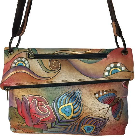 Anuschka | Bags | Anuschka Never Use Handpaint Leather Asymmetric ...